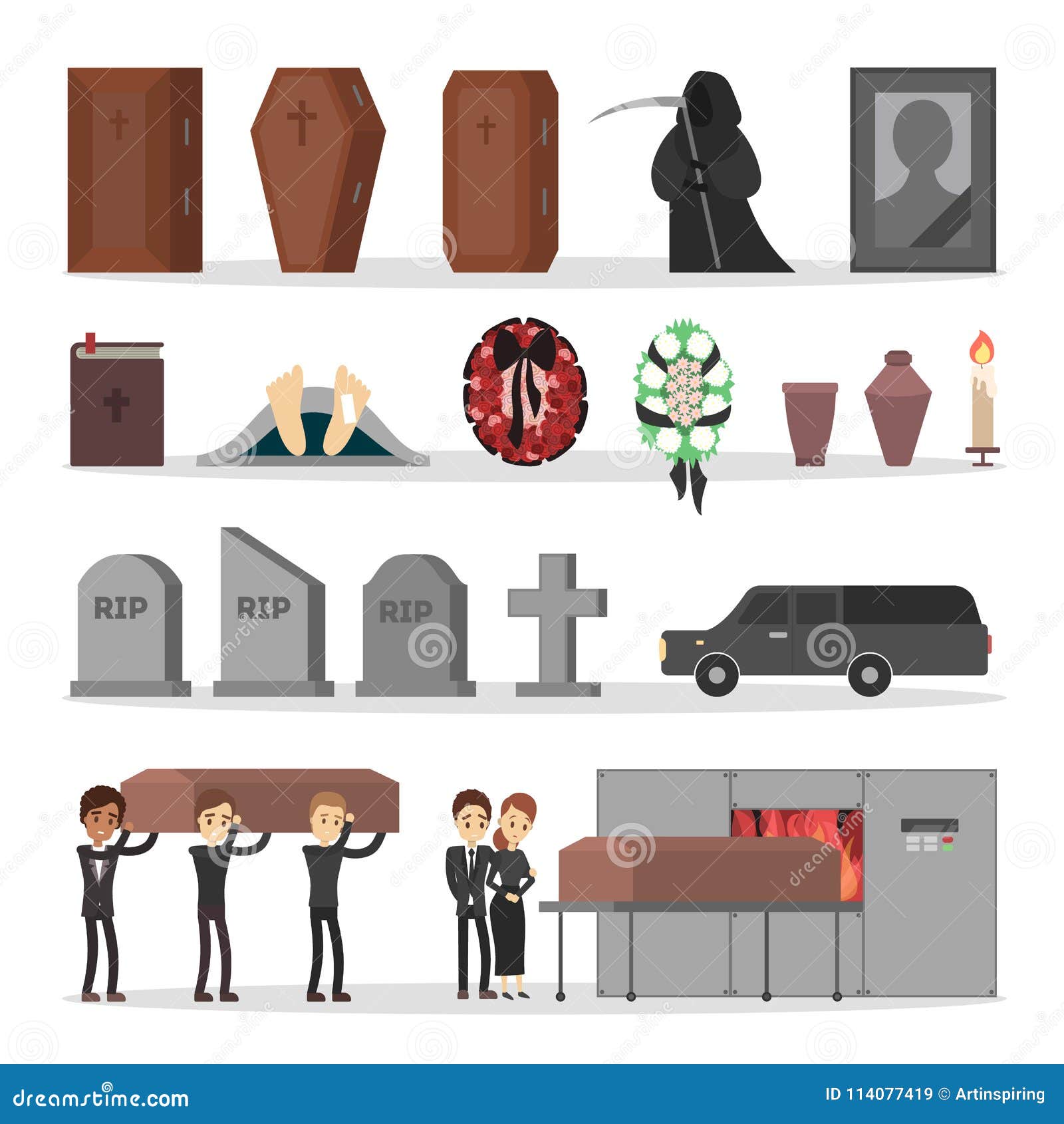 Gente En El Sistema Del Entierro Ilustración del Vector - Ilustración ...