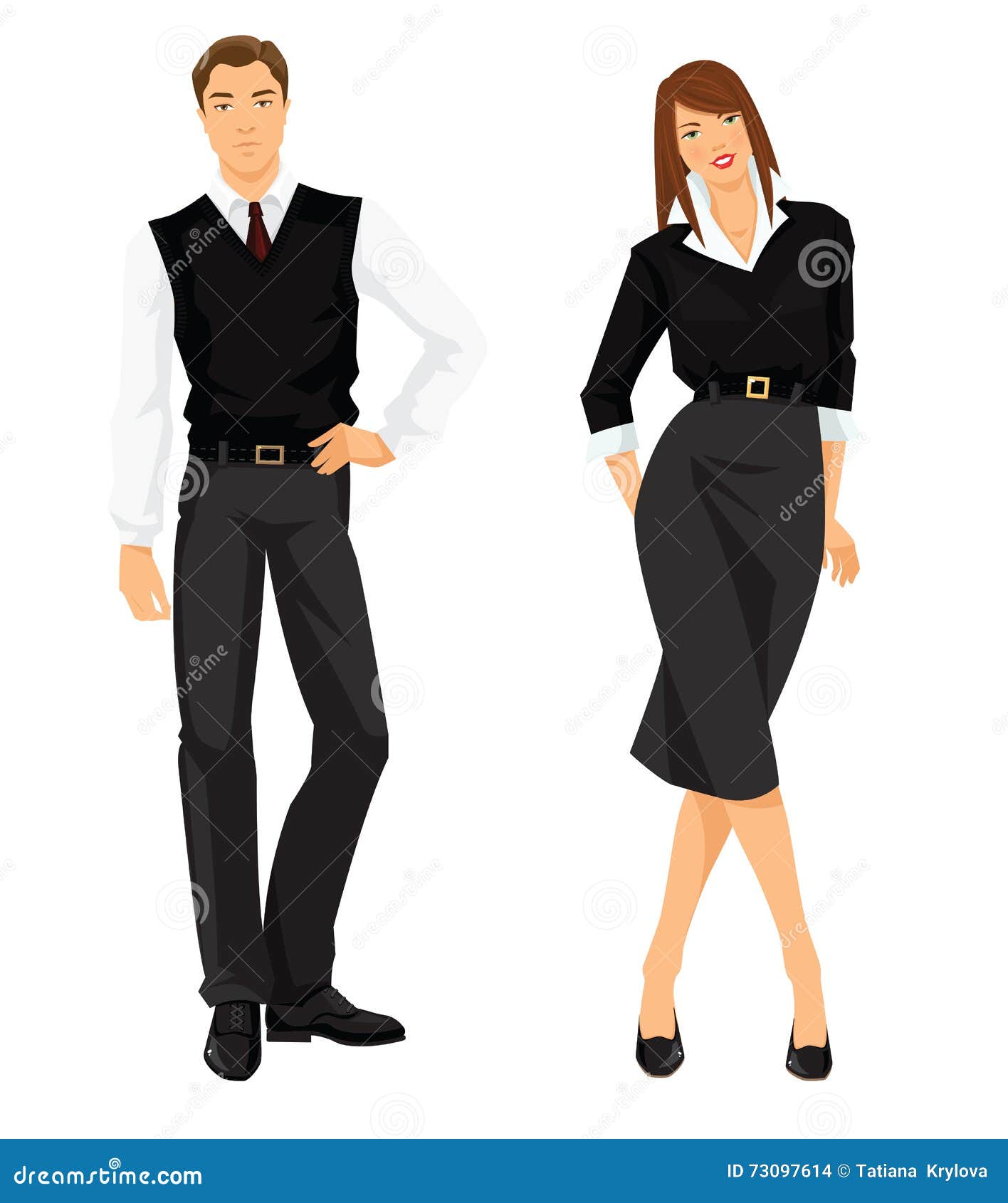 Gente en ropa formal ilustración del vector. Ilustración de negro ...