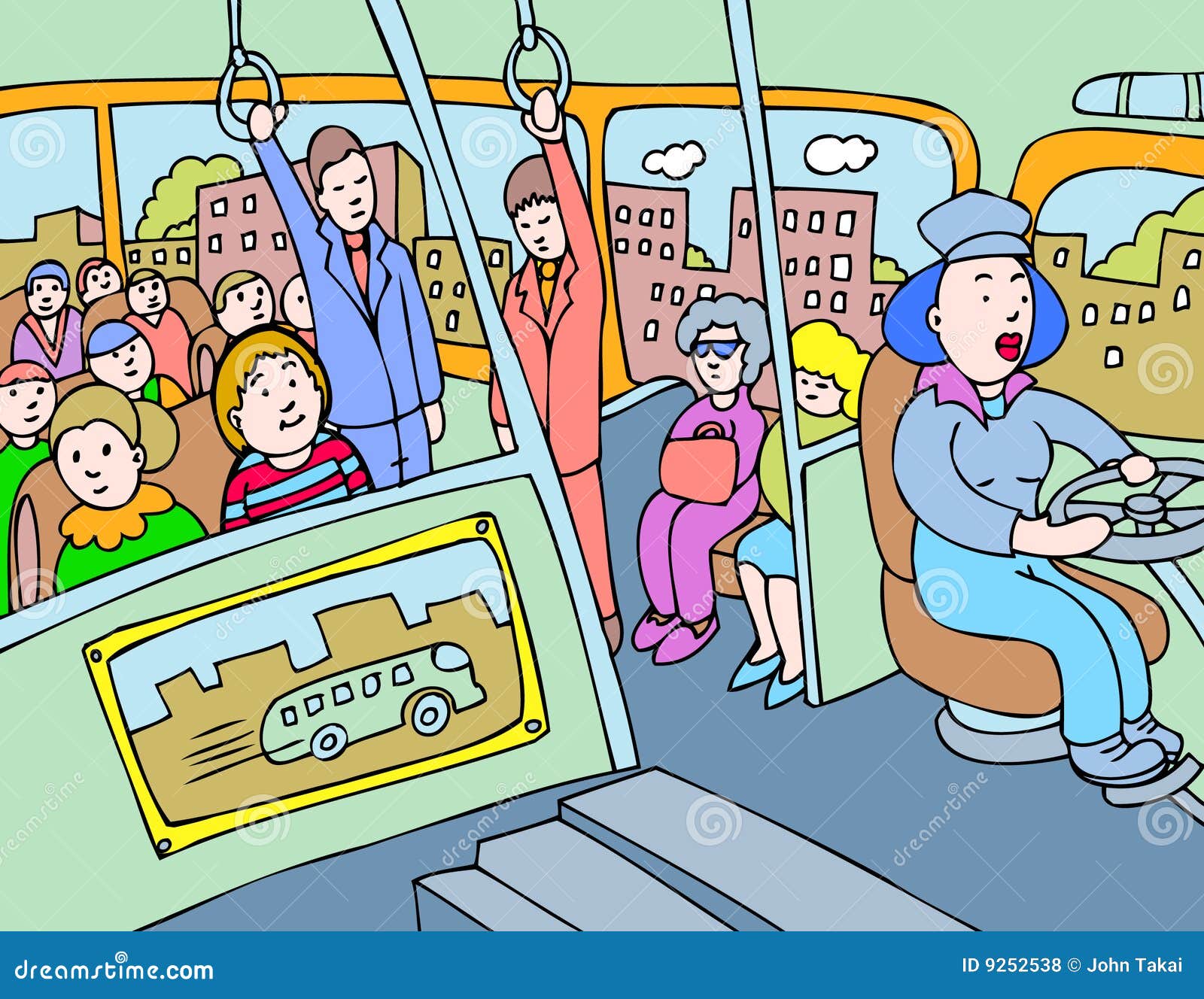 Gente en un omnibus ilustración del vector. Ilustración de megabus ...