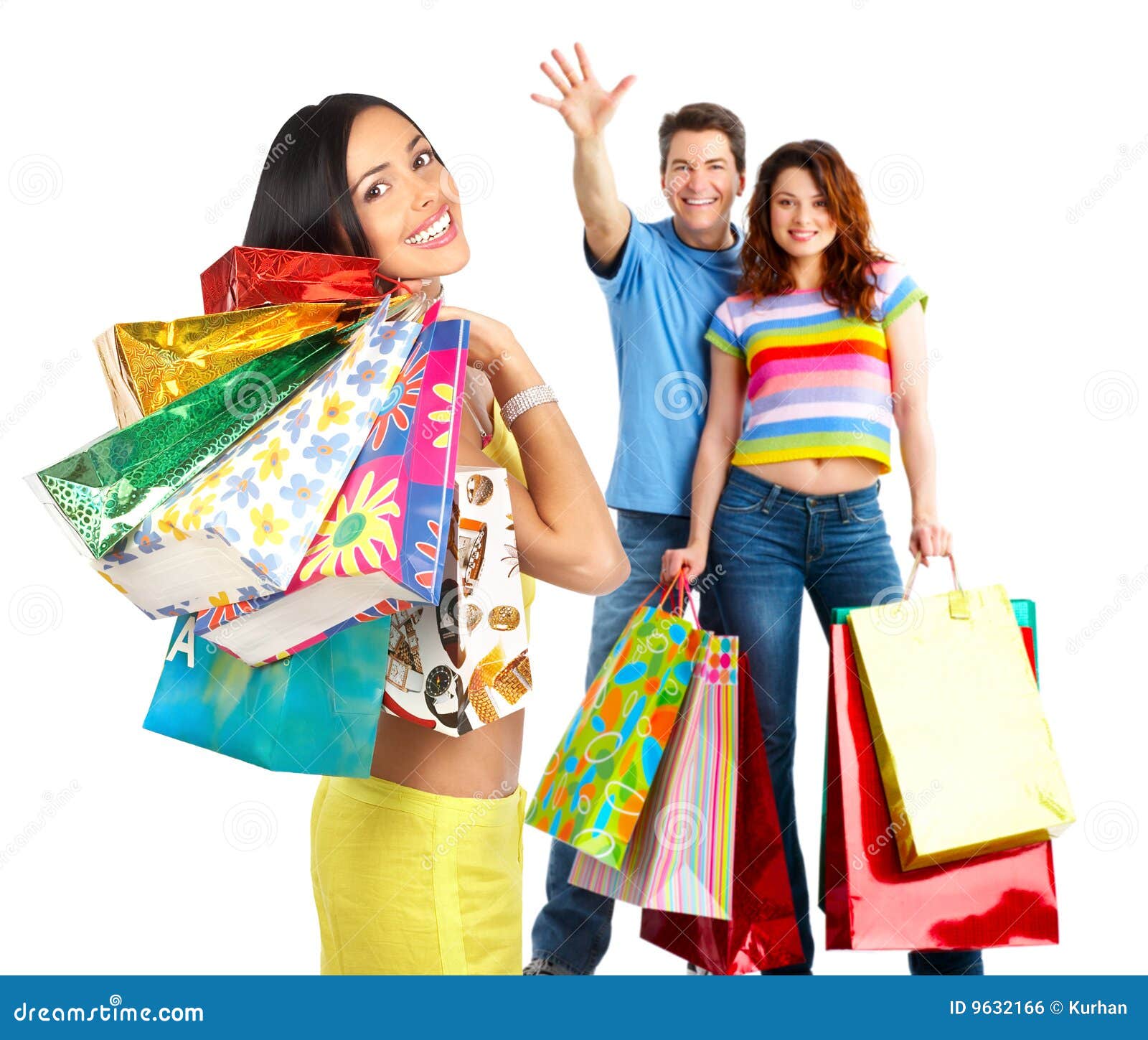 Gente feliz de las compras foto de archivo. Imagen de hermoso - 9632166