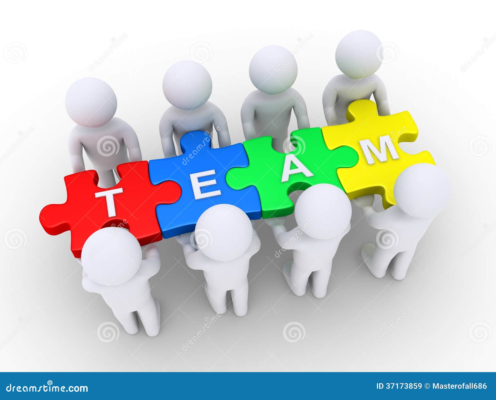 Gente Que Lleva a Cabo Un Rompecabezas Del Equipo Stock de ilustración ...