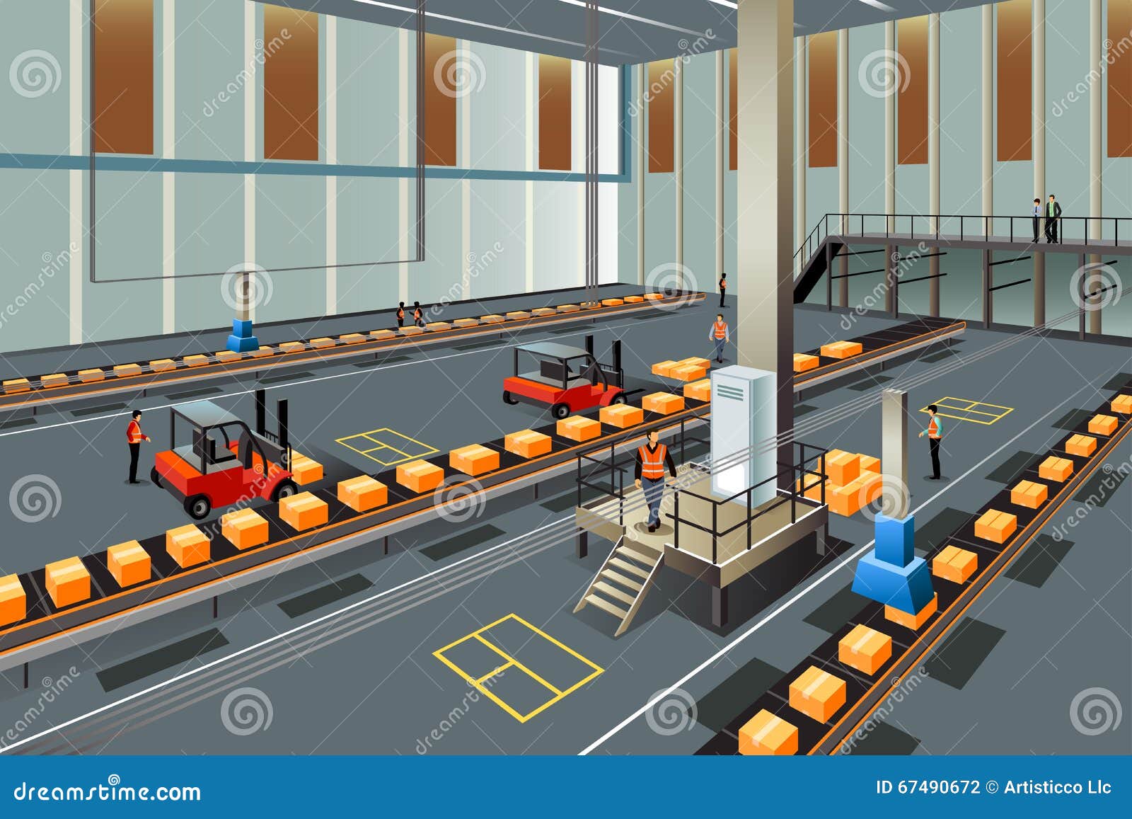 Gente Que Trabaja En Warehouse Ilustración del Vector - Ilustración de ...