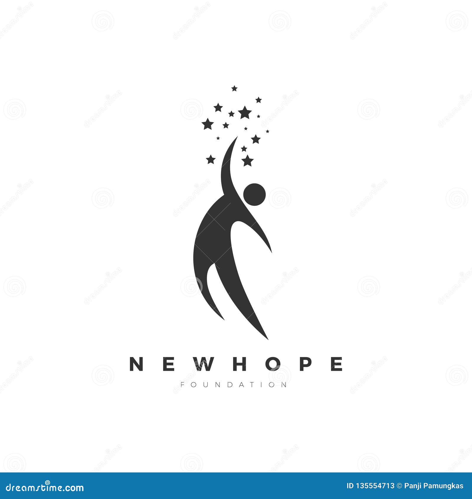 Gente the Star Que Alcanza Logo Design Template Stock de ilustración ...