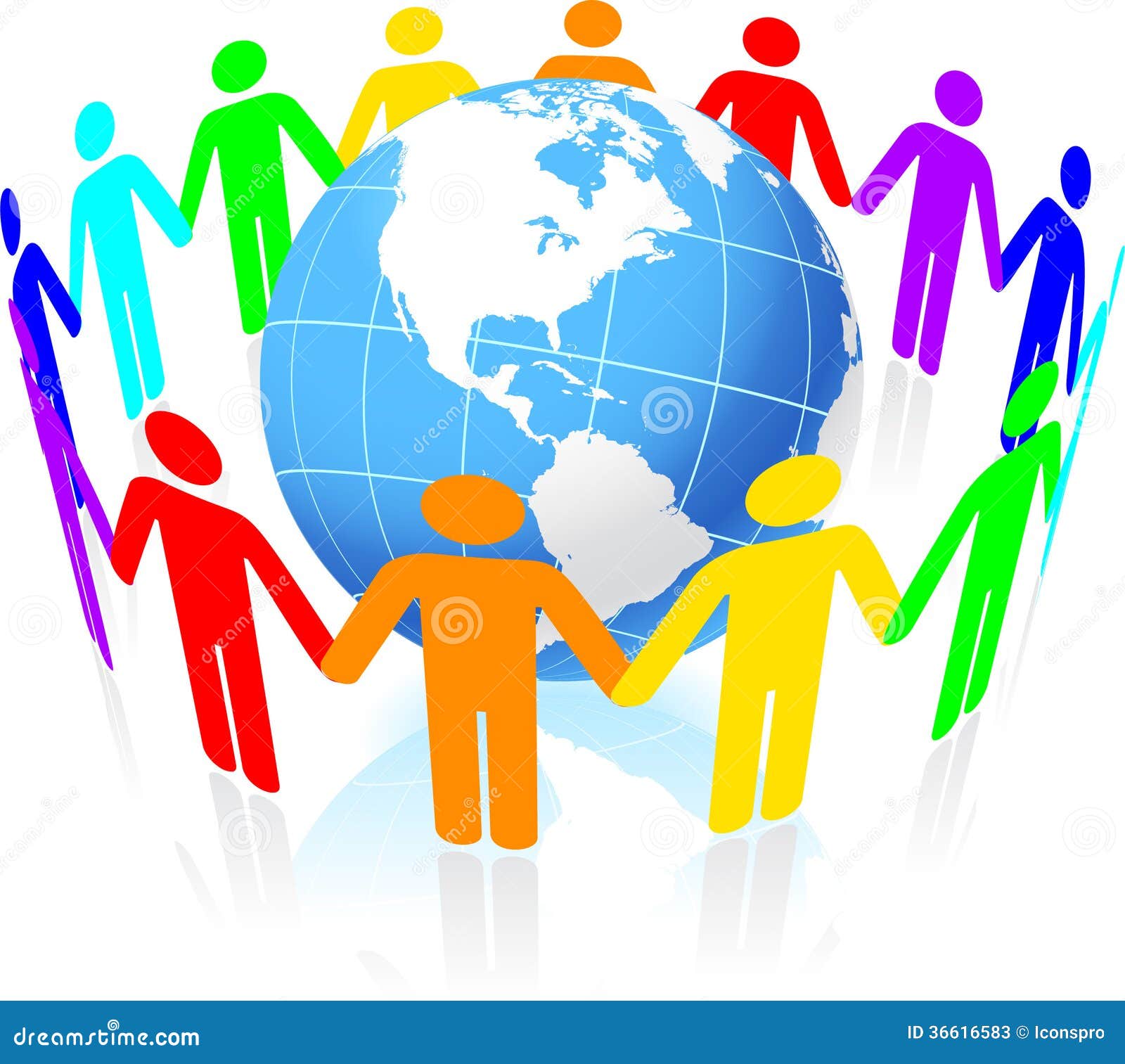 Gente unida con el globo stock de ilustración. Ilustración de generado ...