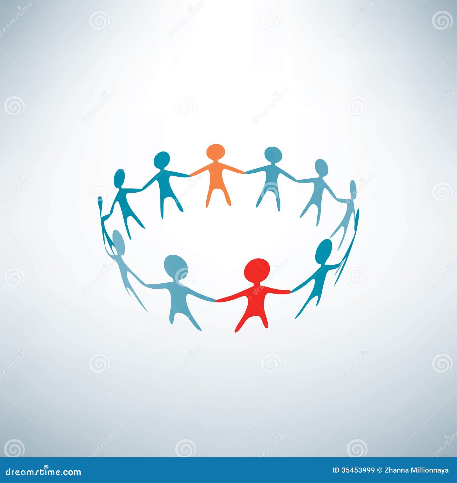 Gente unida en el anillo ilustración del vector. Ilustración de ...