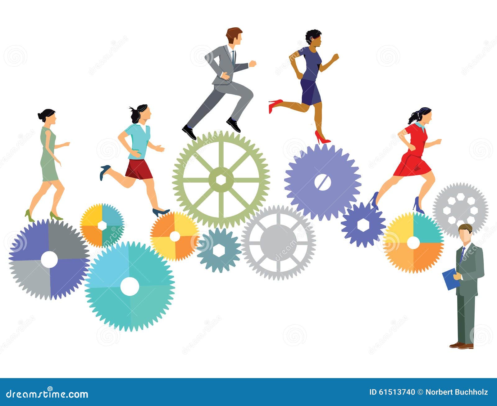 Gente y funcionamiento ilustración del vector. Ilustración de azul ...