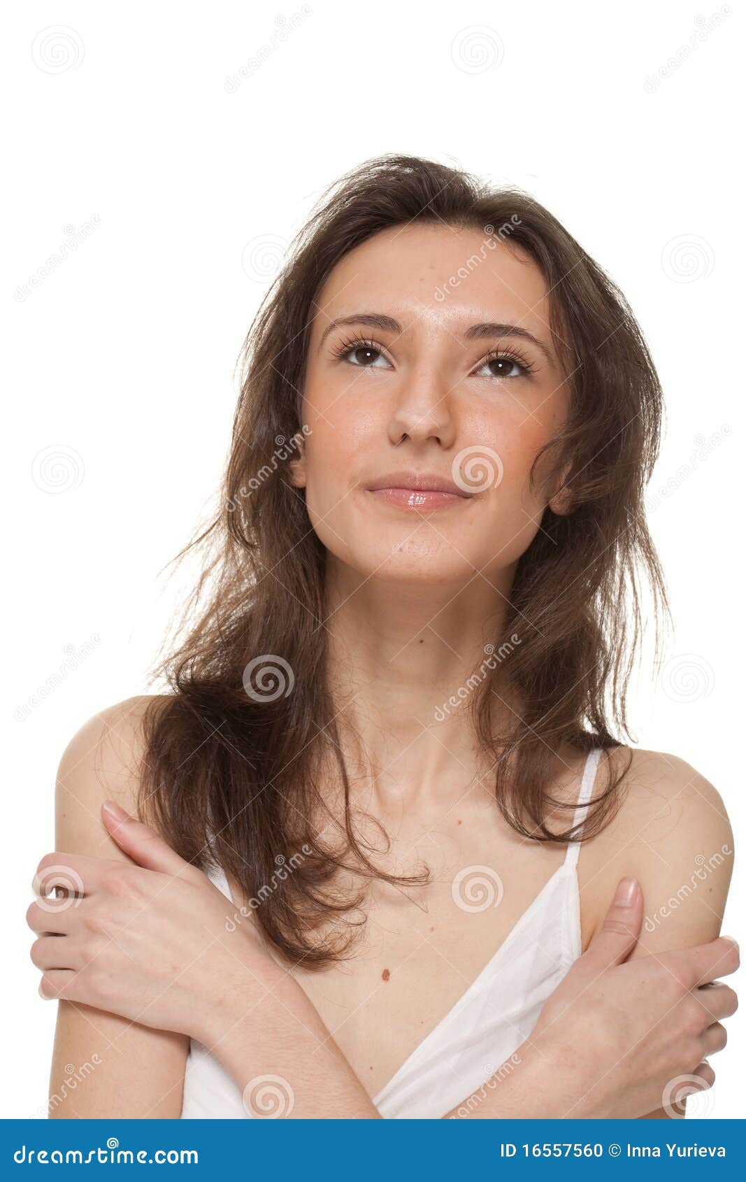 Gentille Fille Dans Le Studio Photo stock - Image du foncé, robe: 16557560