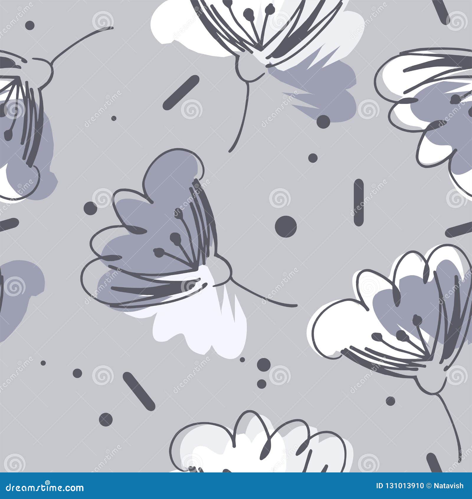 Gentle airy flowers stock illustration. Illustration of ornament ...