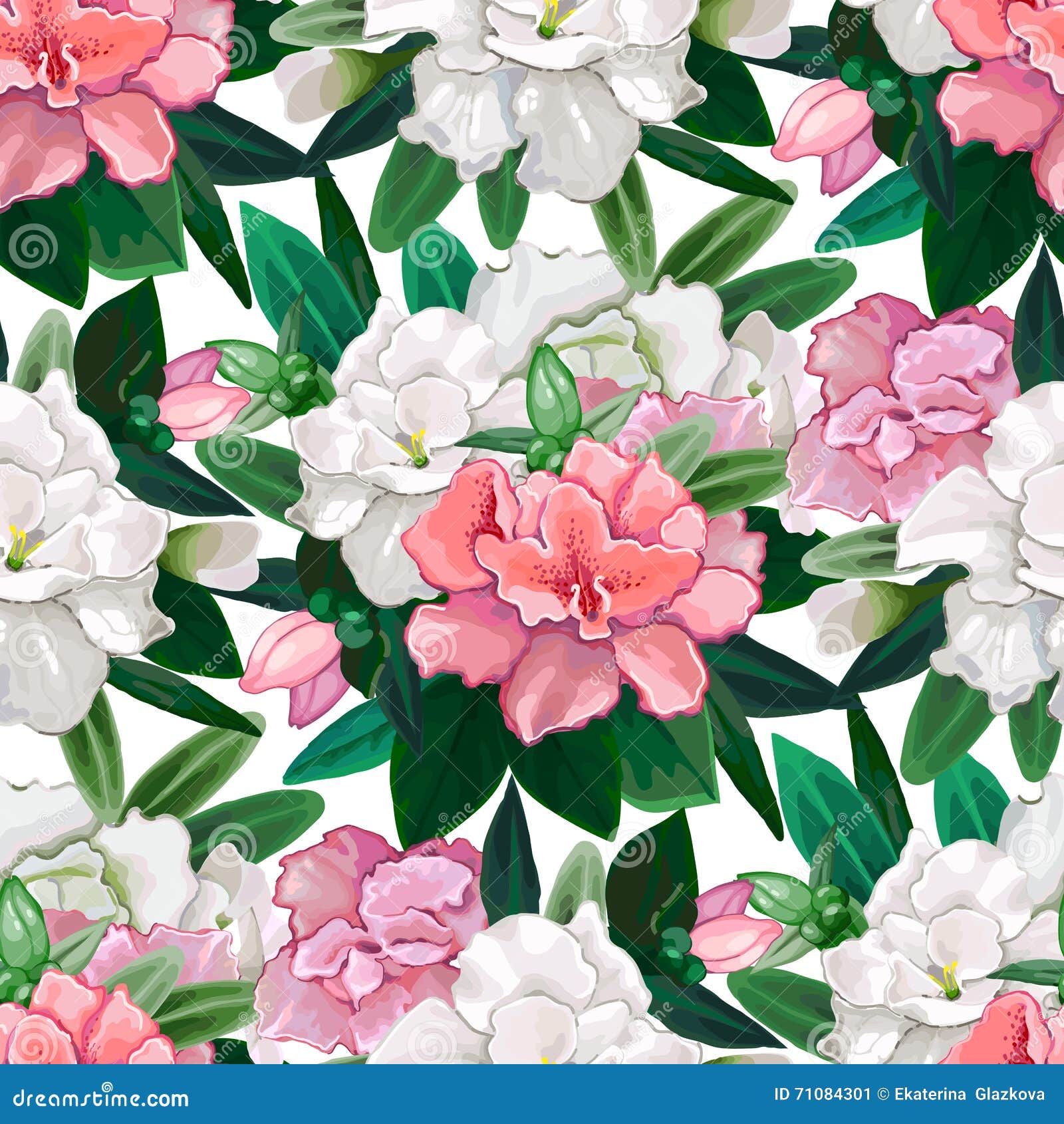 Gentle azalea pattern stock vector. Illustration of botany - 71084301