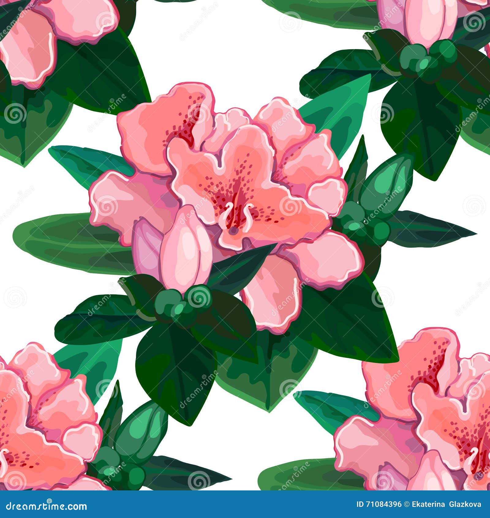 Gentle azalea pattern stock vector. Illustration of cute - 71084396