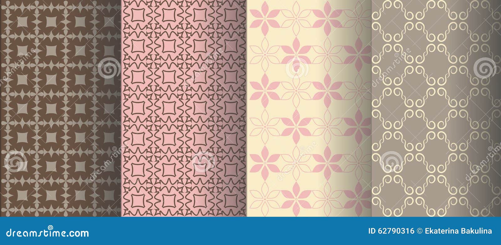 Gentle Backgrounds with Different Patterns Stock Illustration ...