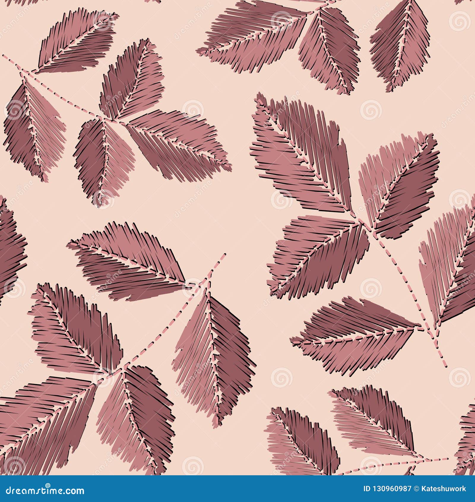 Gentle Botanical Composition. Seamless Vector Lighting Pattern ...