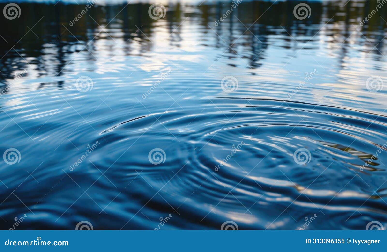 A Gentle Breeze Causing Ripples on the Surface of a Spring Lake Stock ...