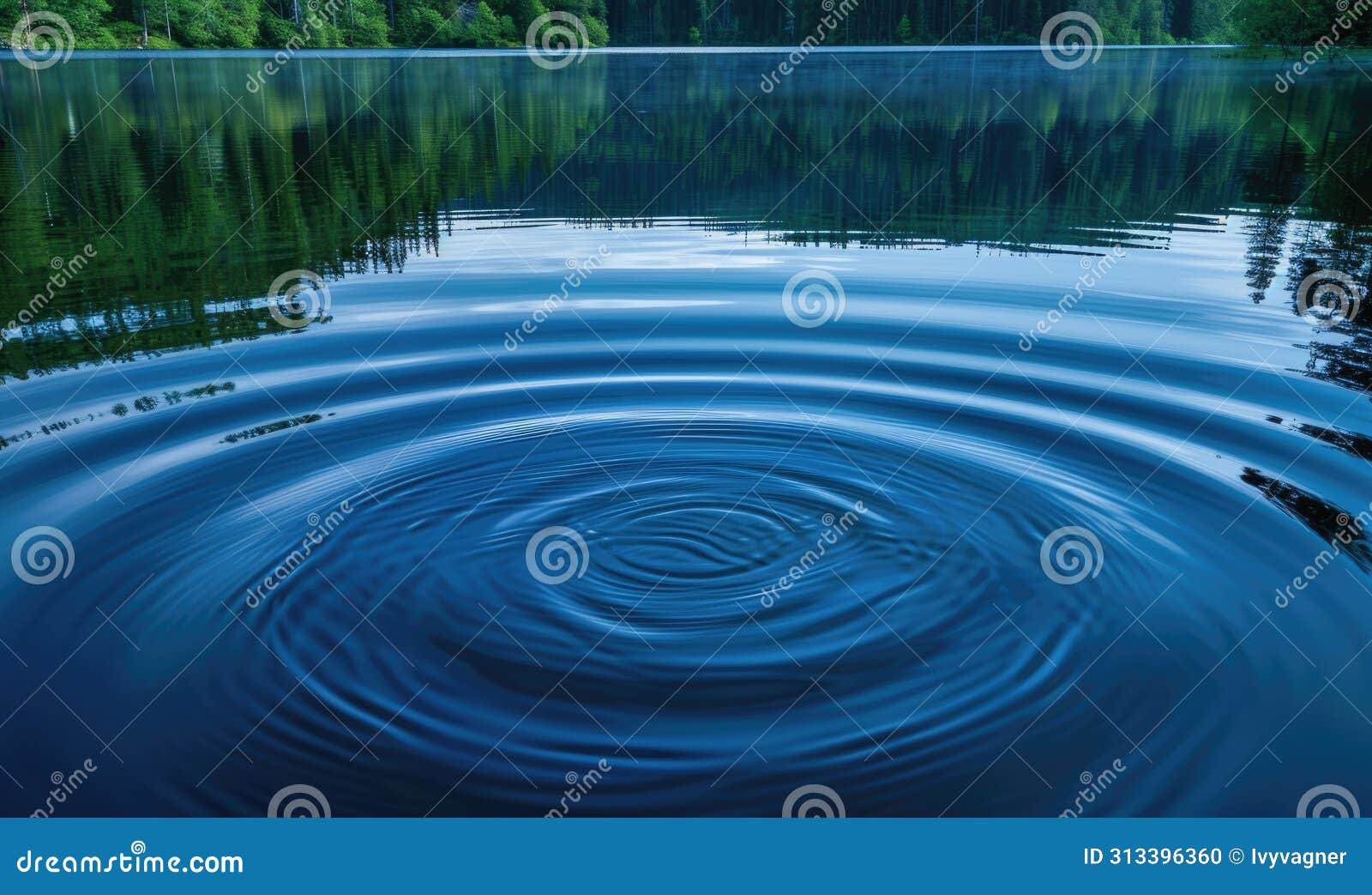 A Gentle Breeze Causing Ripples on the Surface of a Spring Lake Stock ...