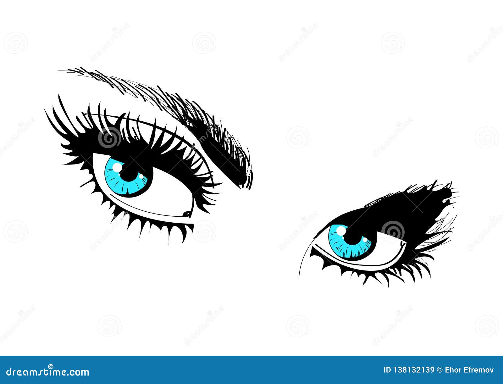 Beautiful Female Blue Eyesstyling Women`s Eyes Stock Vector Illustration Of Abstract Eyes