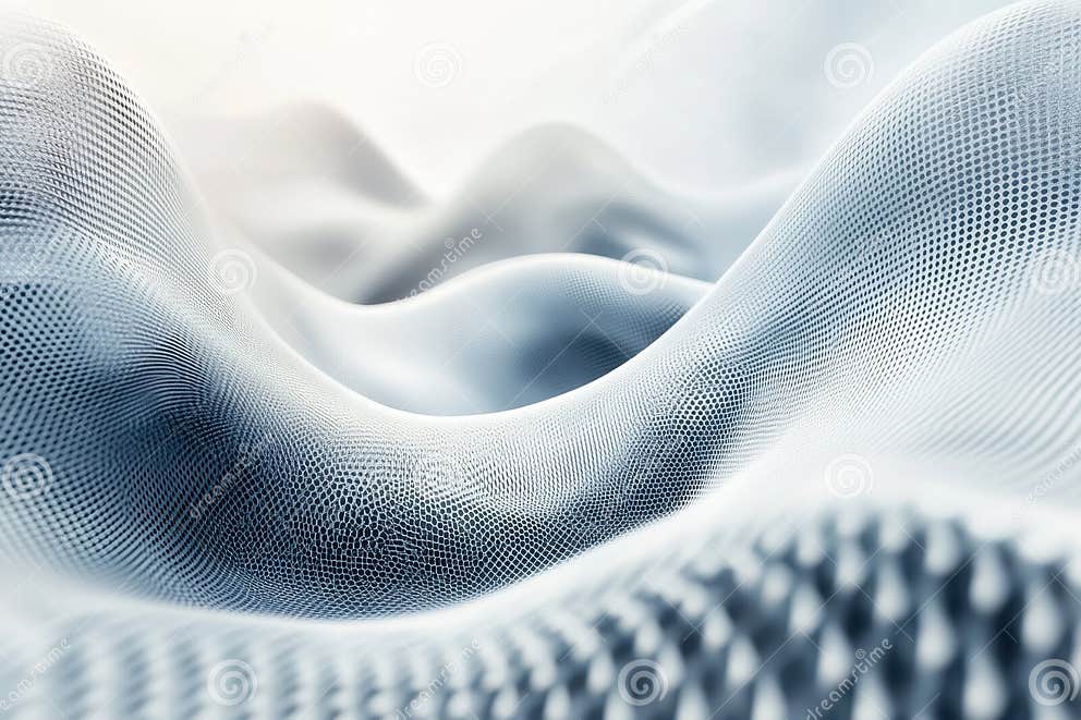 Soft Undulating Textile Waves with Intricate Patterns in a Serene Light ...
