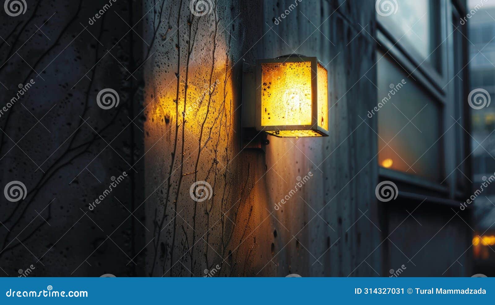 Light Illuminating the Side of a Structure Stock Image - Image of glow ...