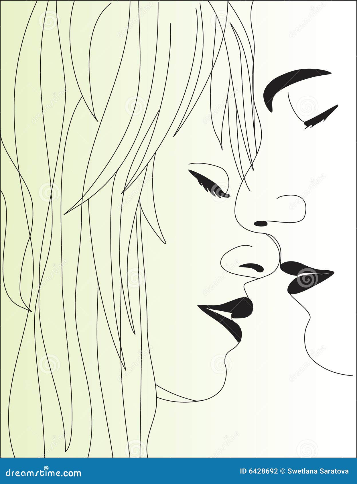 Gentle Kiss of the Enamoured Stock Vector - Illustration of sensuality ...