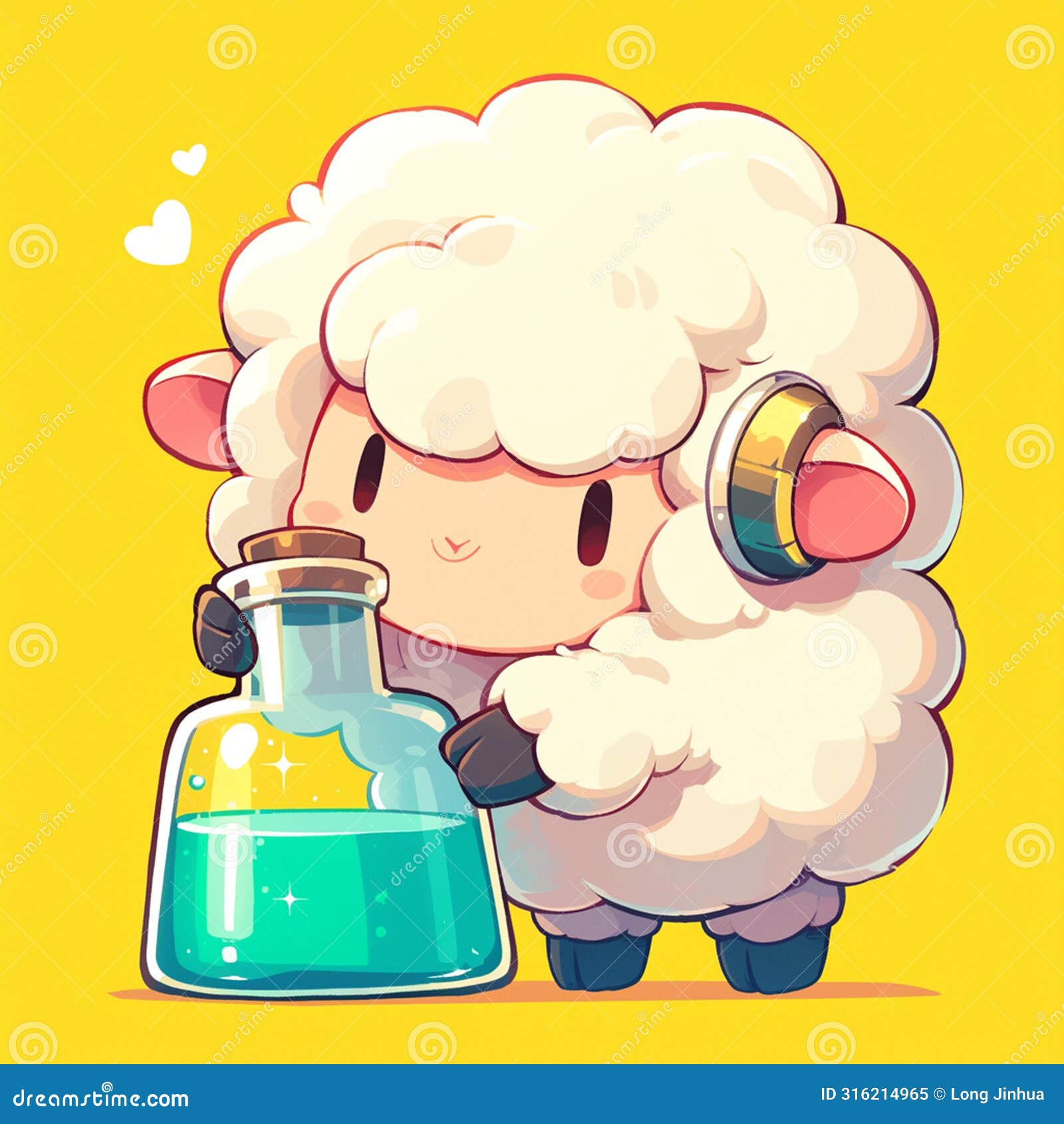 A Gentle Lamb Scientist Cartoon Style Stock Vector - Illustration of ...