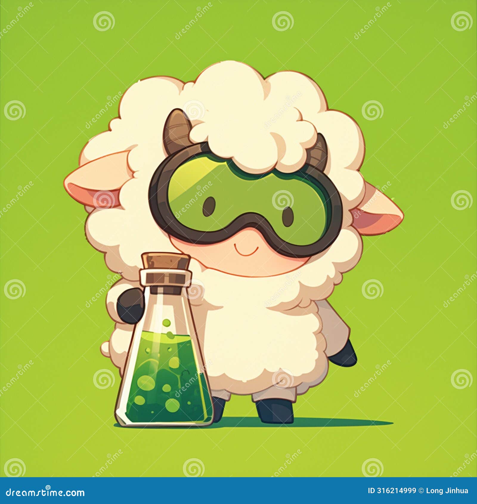 A Gentle Lamb Scientist Cartoon Style Stock Vector - Illustration of ...