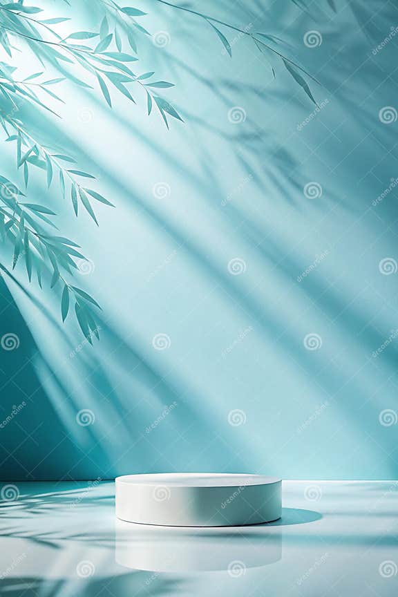 Gentle Light Blue Background with Tree Branch Shadows Stock ...