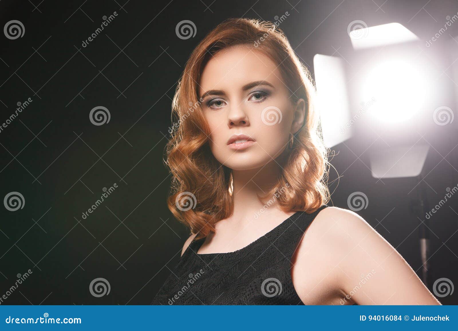 Gentle Model Against Spotlight Stock Photo - Image of creative, beauty ...