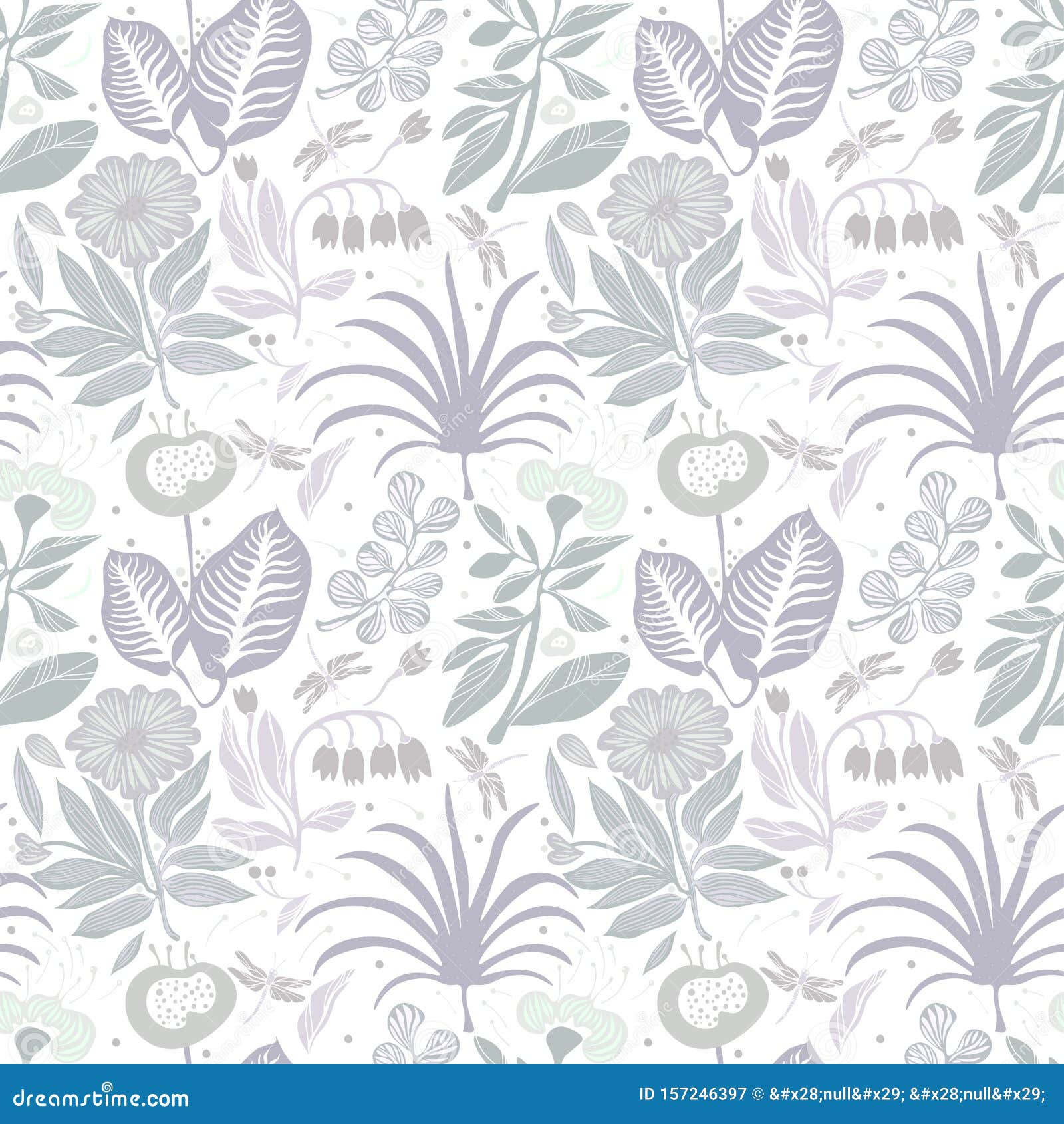 Gentle Pattern with Flowers, Seamless Vector Pattern Stock Vector ...