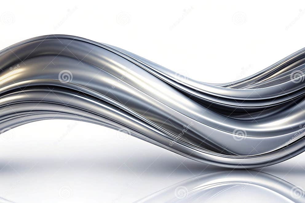 Gentle Silver Wave Abstract Pattern Sleek and Reflective Isolated on a ...