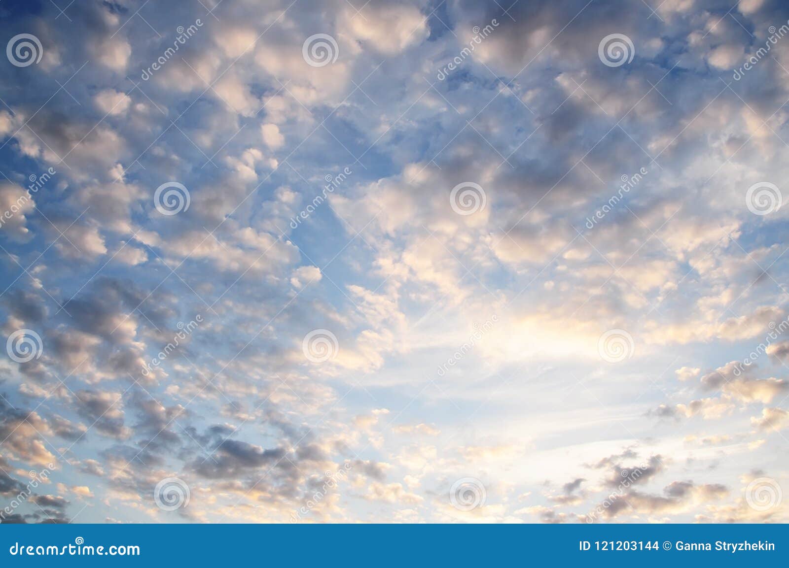 A Gentle Sky with Light Clouds. Stock Photo - Image of happiness ...