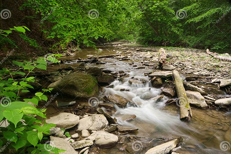 Gentle Stream over Rocks stock image. Image of creek - 29680123