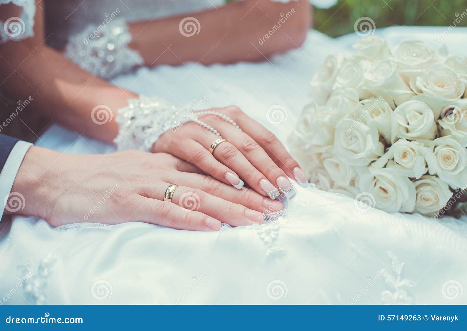 The Gentle Touch of Hands of Newlyweds Stock Image - Image of hands ...