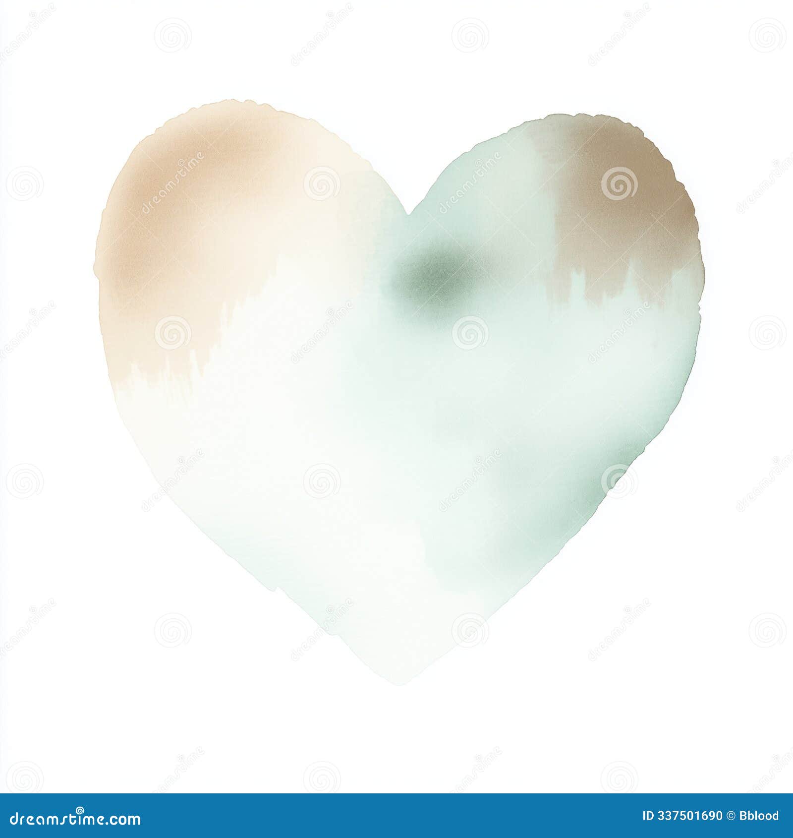 Gentle Watercolor Heart Illustration on a White Background with Soft ...