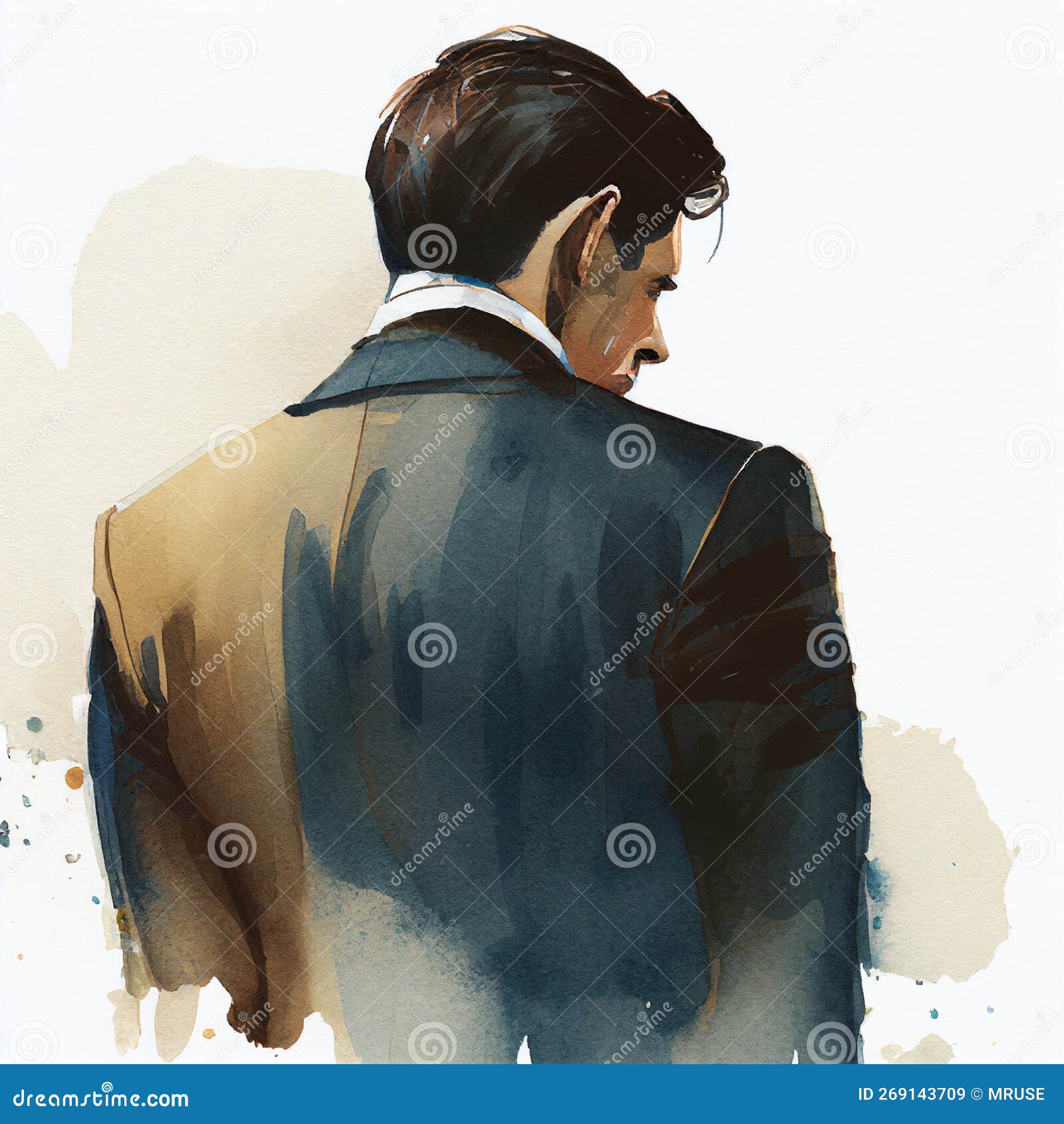 Gentleman from Back stock illustration. Illustration of poster - 269143709