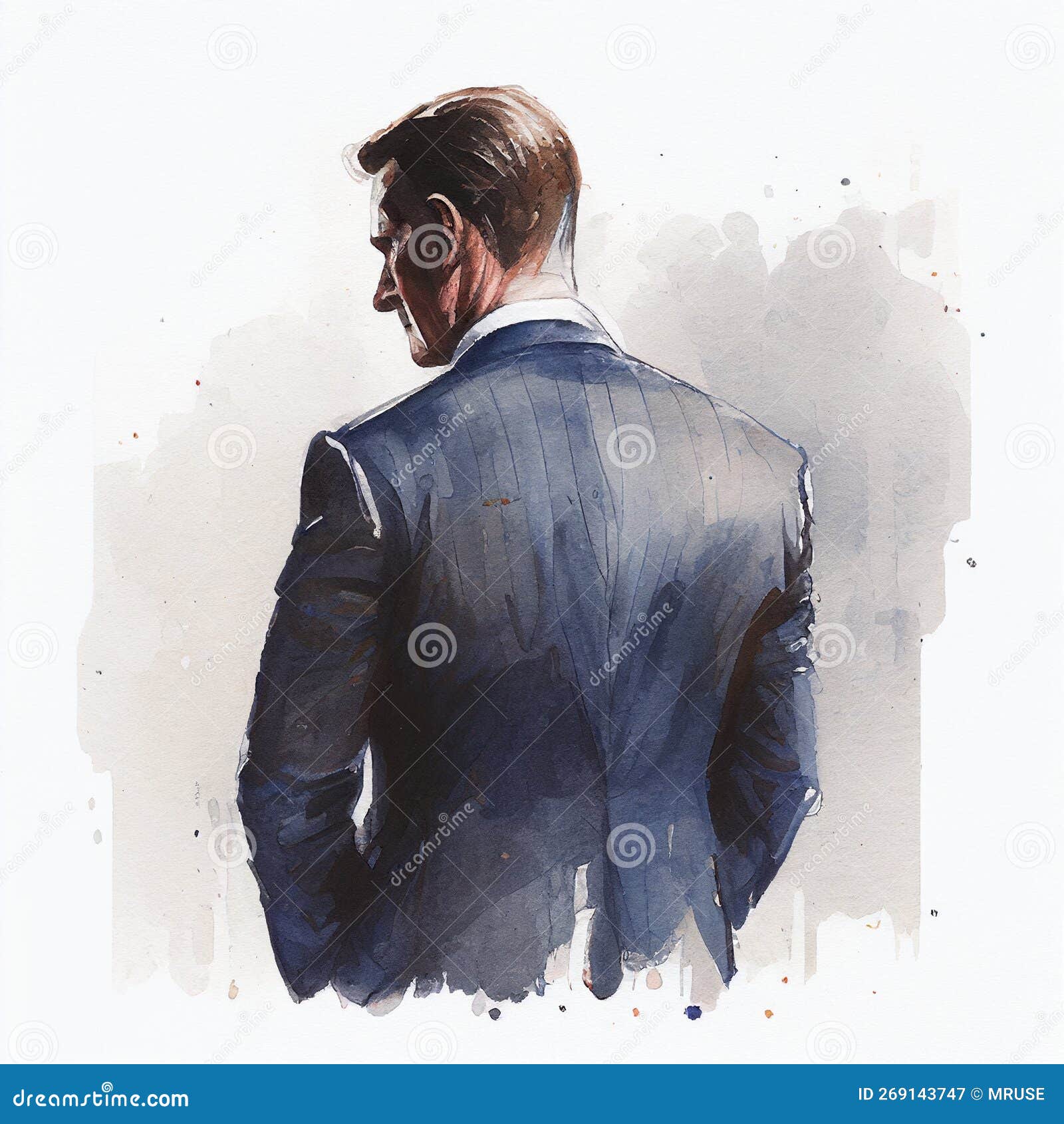 Gentleman from Back stock illustration. Illustration of ...