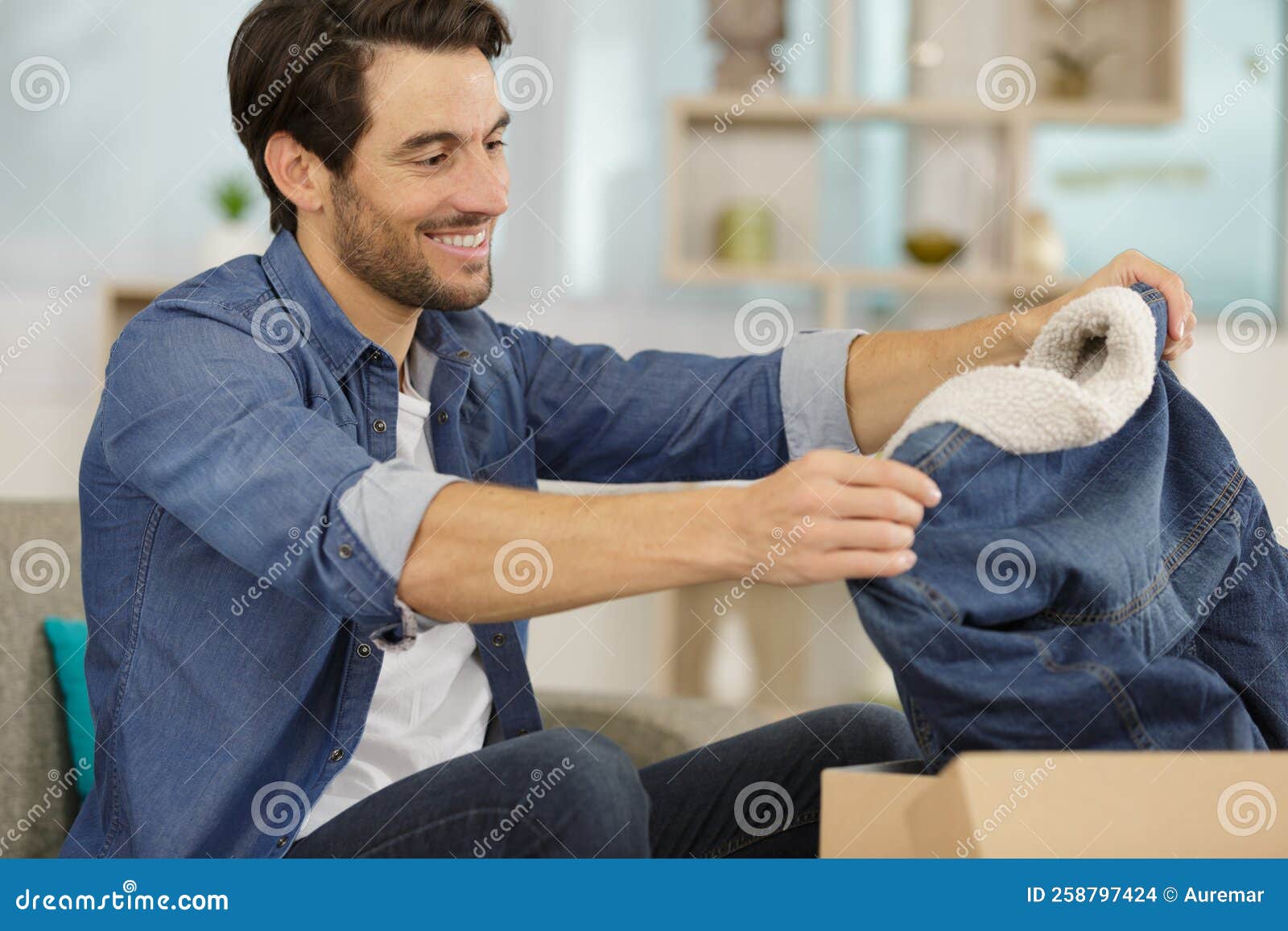 Gentleman Counting Things in Box Stock Photo - Image of attractive ...