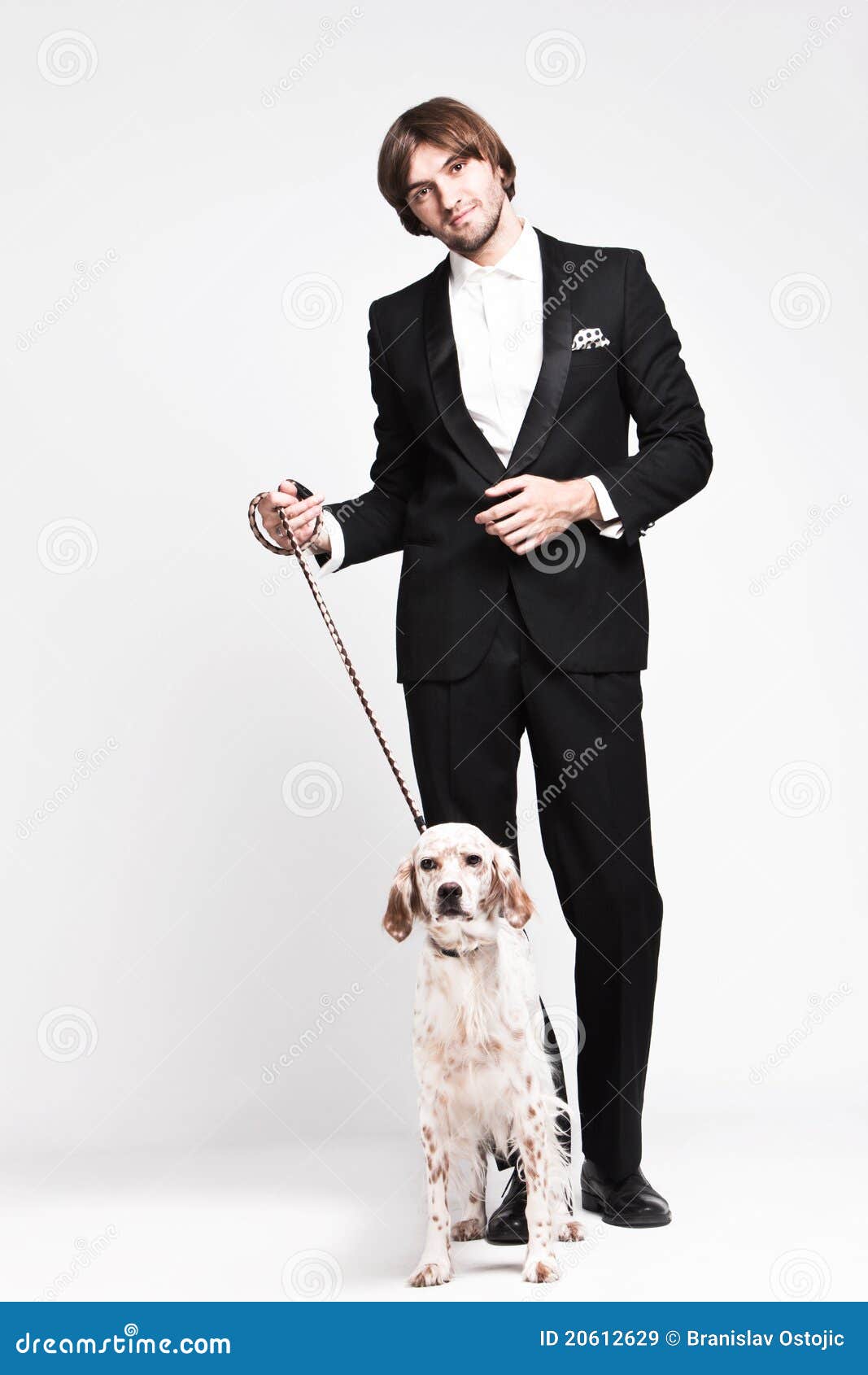 Gentleman and dog stock image. Image of female, male - 20612629