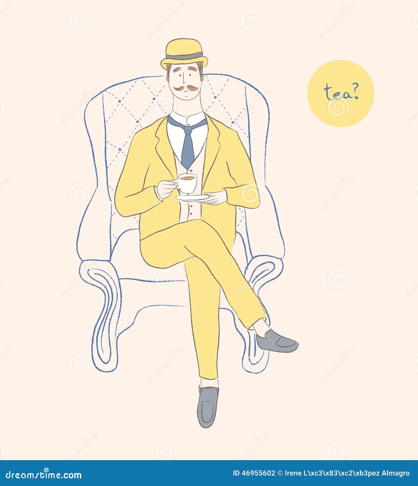 A Gentleman Drinking and Offering a Cup of Tea Stock Vector ...