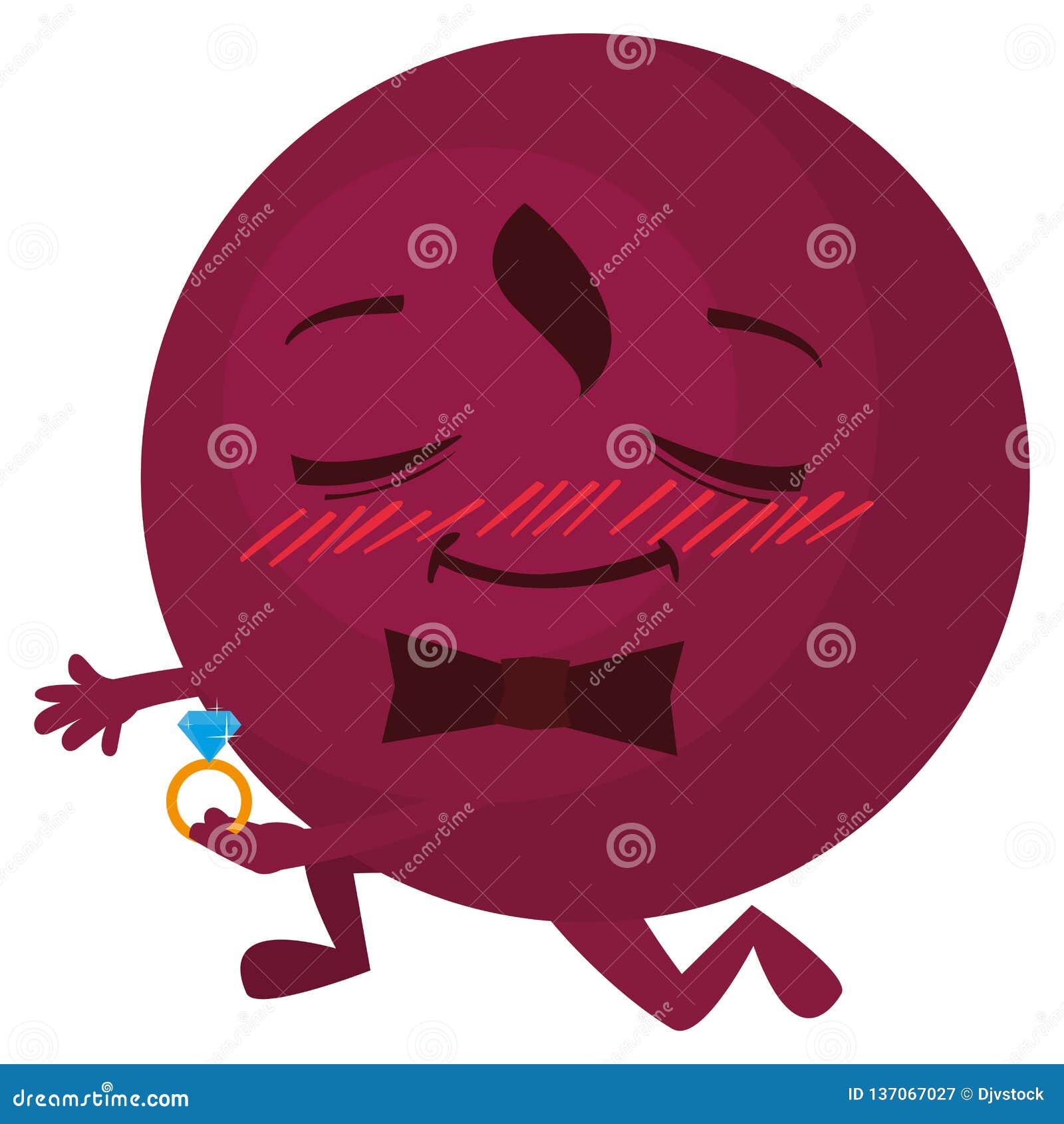 Gentleman Emoticon with Bowtie and Engagement Ring Stock Vector ...