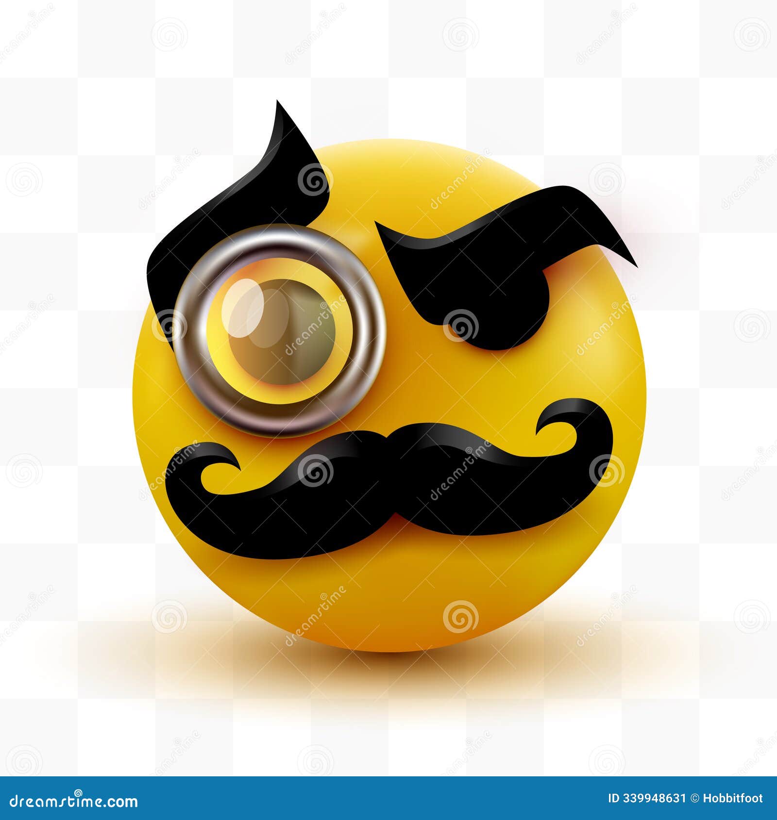 Gentleman Emoticon. Sir Icon with Mustache and Monocle Stock ...