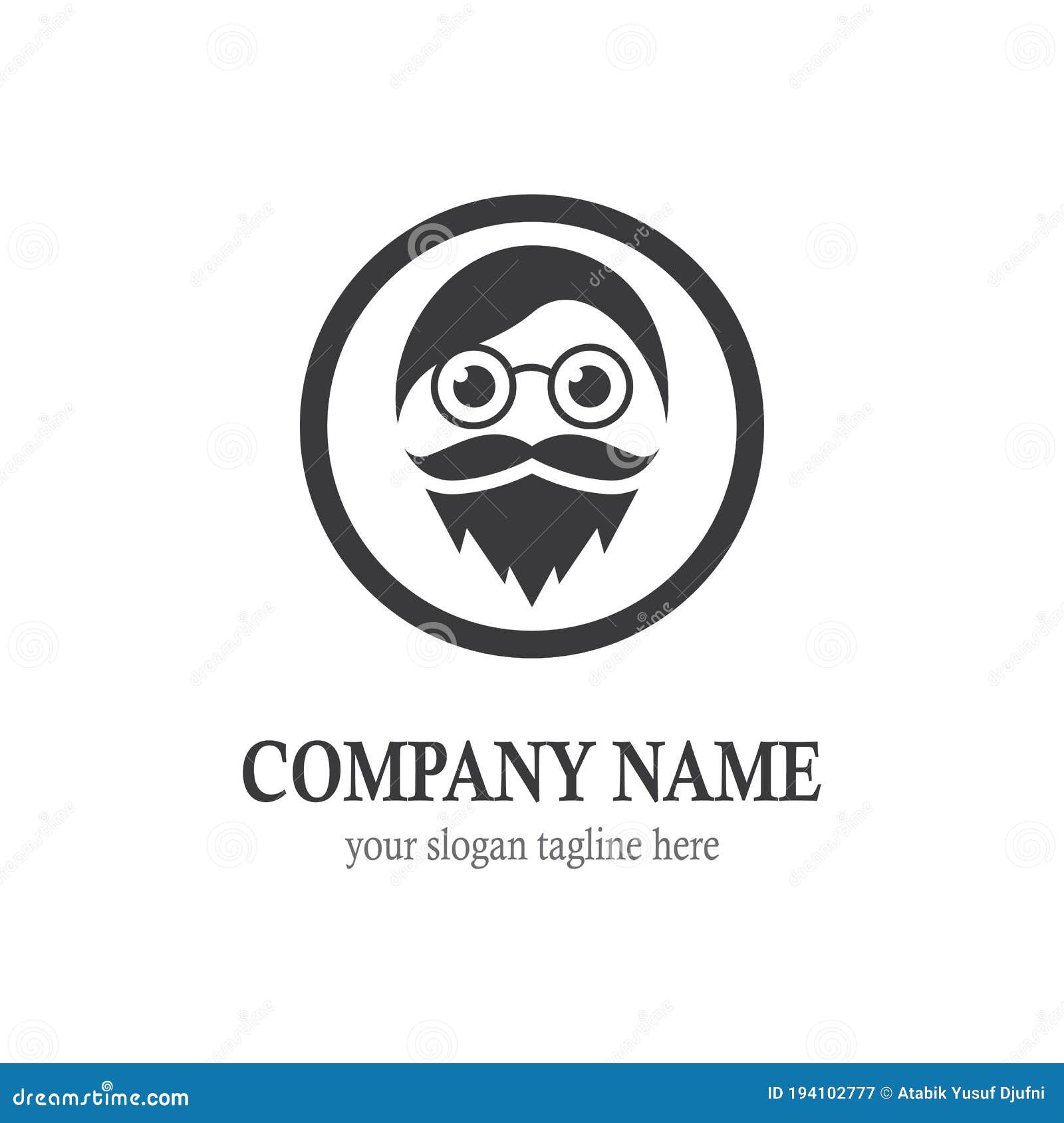 Gentleman Face Character Symbol and Logo Vector Icon Stock Vector ...