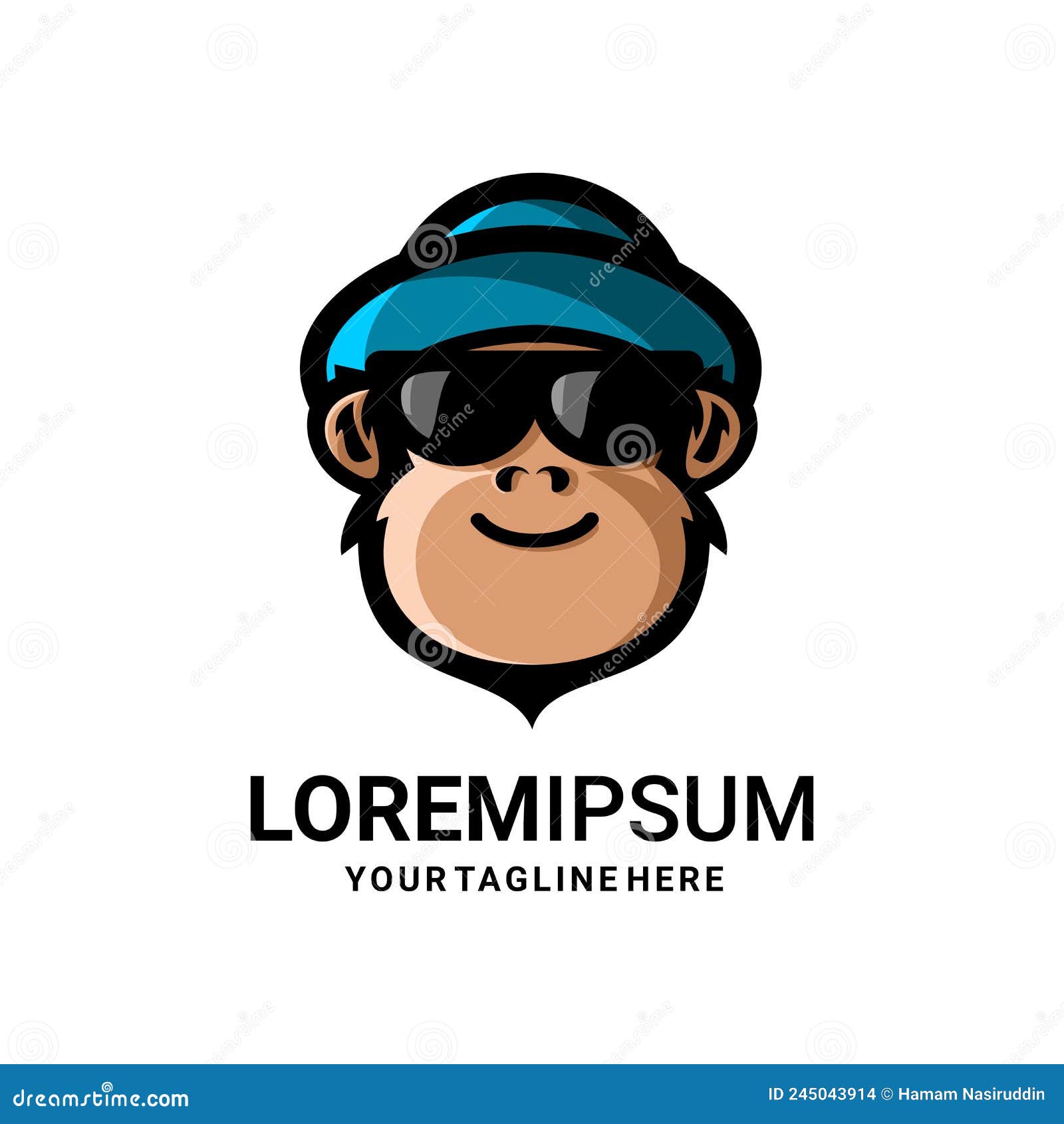 Monkey and hat stock vector. Illustration of vector - 245043914