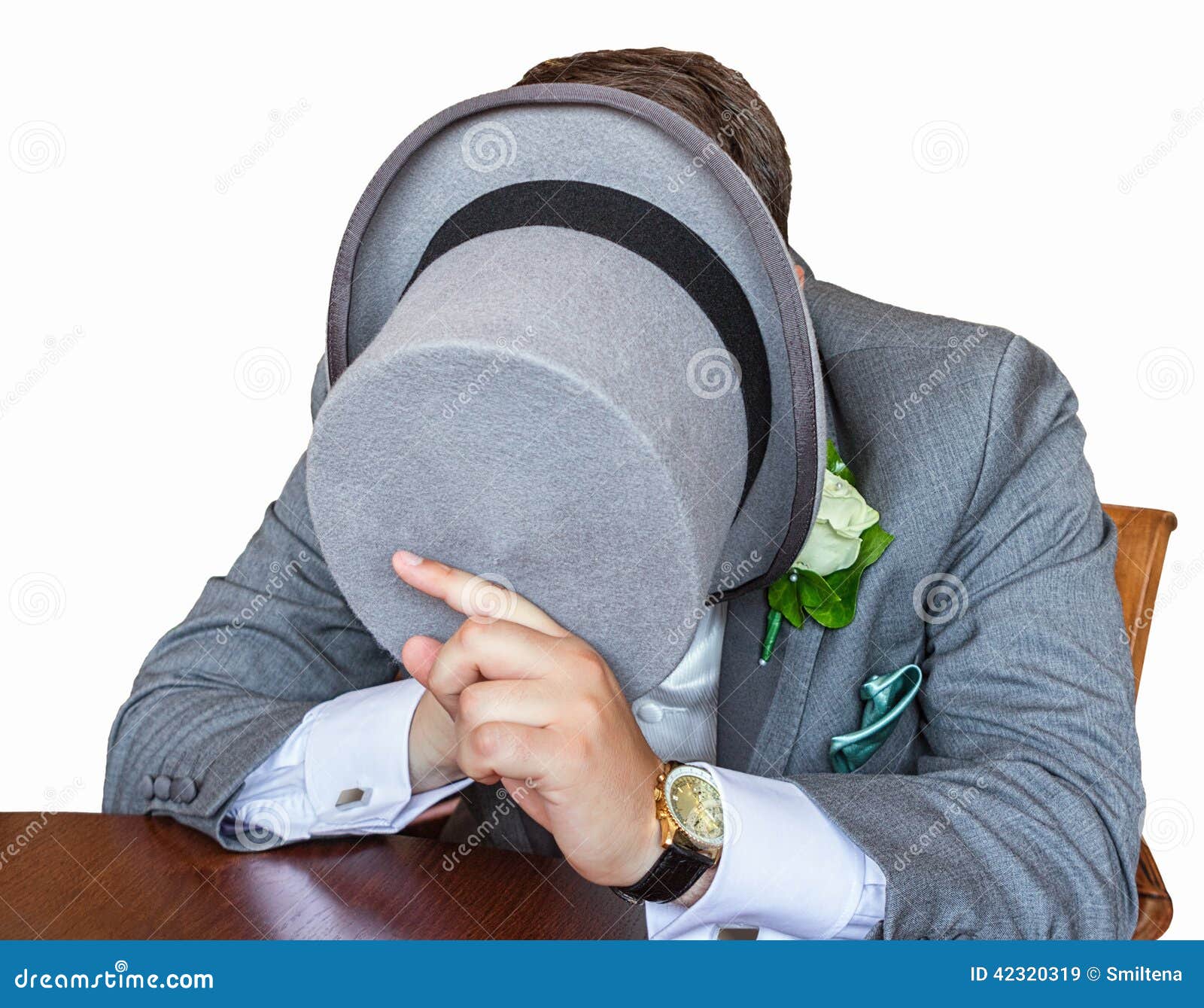 Gentleman hiding his face stock image. Image of ceremony - 42320319
