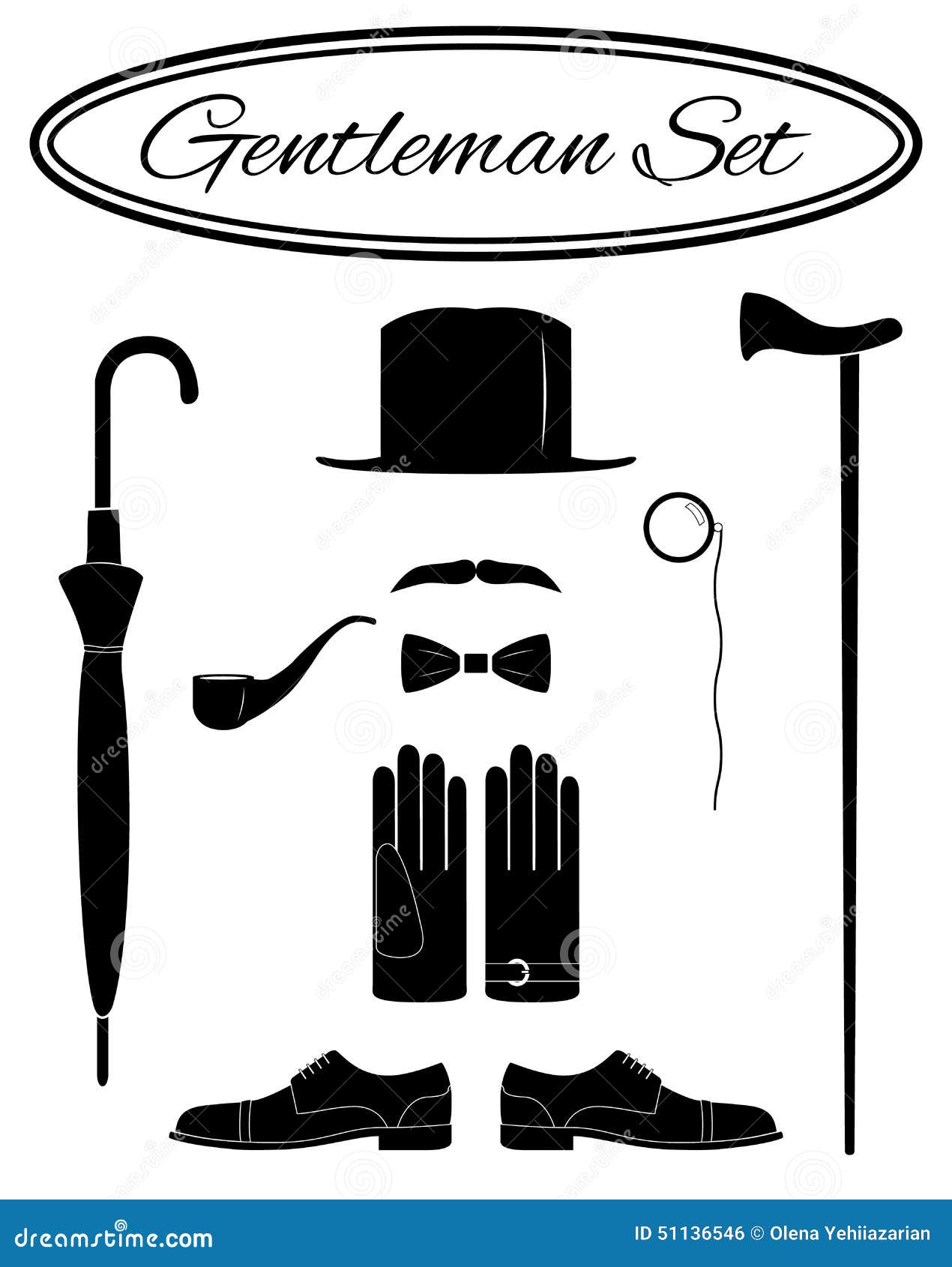 Gentleman icon set stock vector. Illustration of icon - 51136546