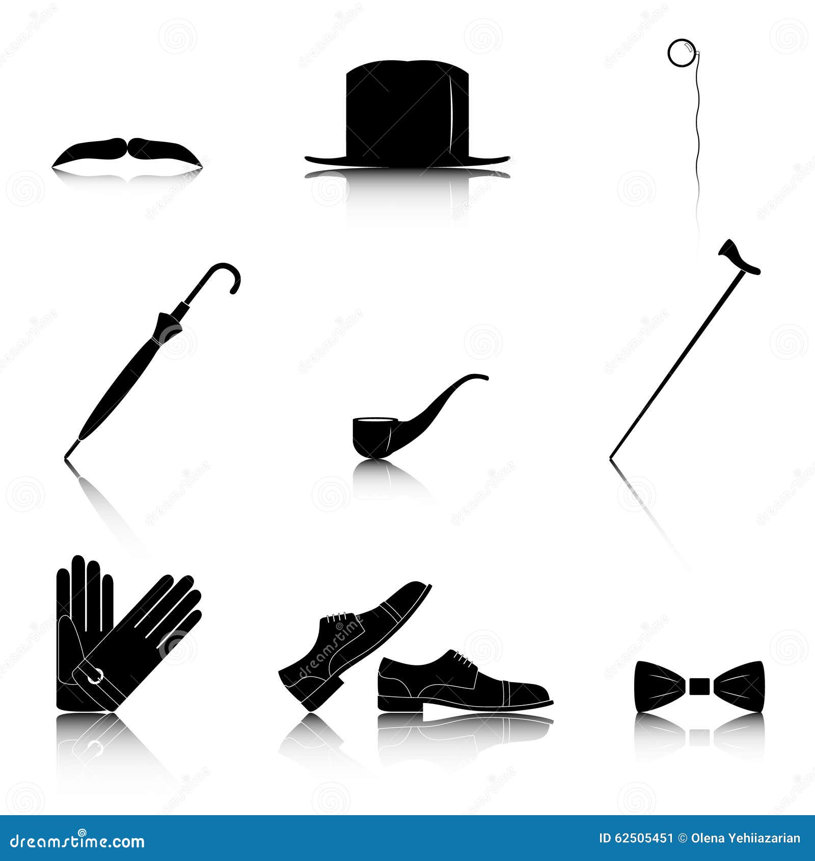 Gentleman icon set stock vector. Illustration of drawing - 62505451