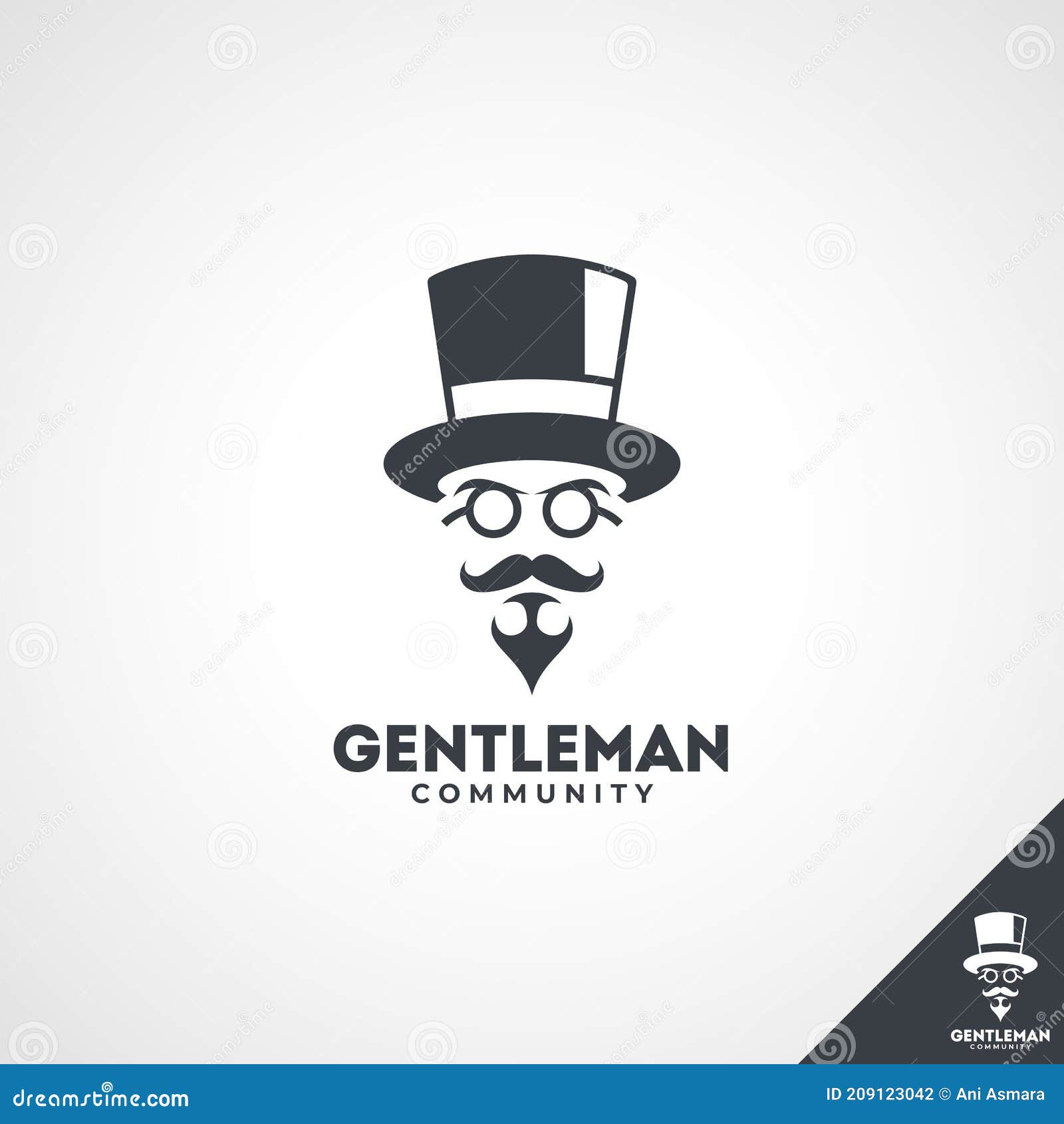 Gentleman Logo Template stock vector. Illustration of smart - 209123042