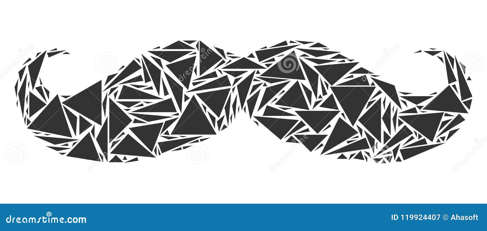 Gentleman Moustache Collage of Triangles Stock Vector - Illustration of ...