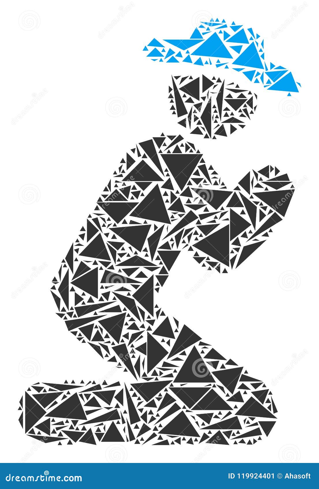 Gentleman Pray Collage of Triangles Stock Vector - Illustration of ...