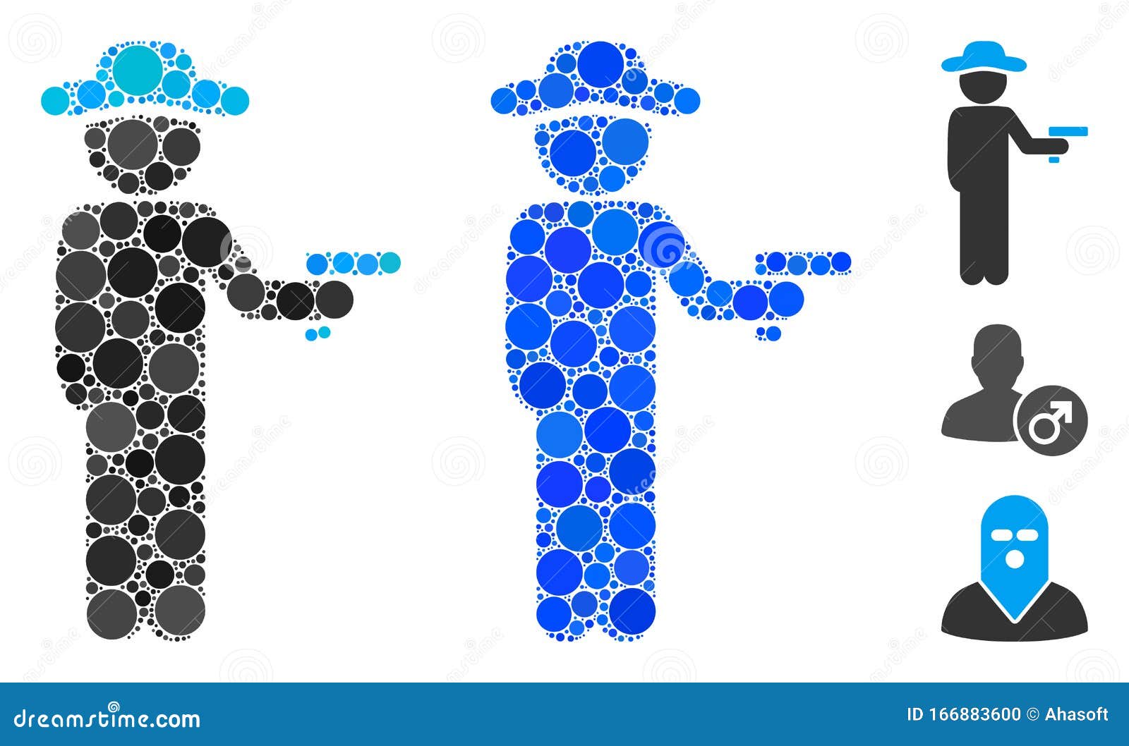 Gentleman Robber Composition Icon of Round Dots Stock Illustration ...