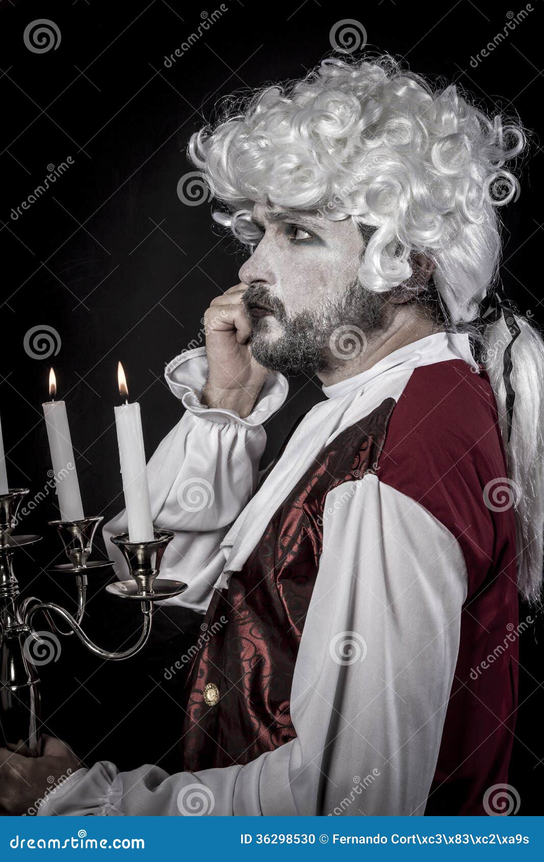 Gentleman rococo era wig stock photo. Image of pioneer - 36298530