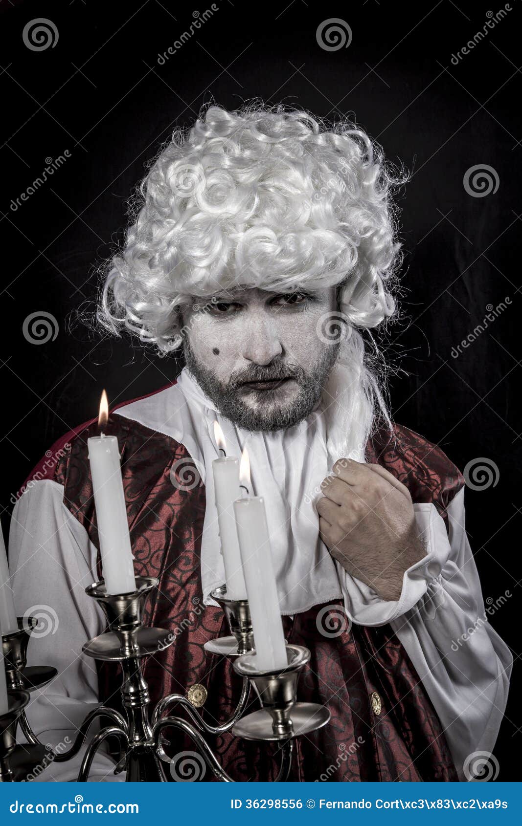 Gentleman rococo era wig stock photo. Image of caucasian - 36298556